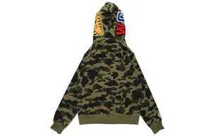 A BATHING APE Camouflage Shark Full Zip Hoodie - Green