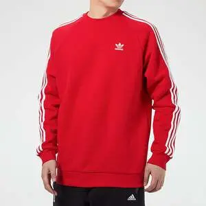 Adidas Originals 3-stripes Crewneck Long Sleeve Sweatshirt - Red