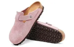BIRKENSTOCK X Stussy Boston Suede Leather Clogs - Pink
