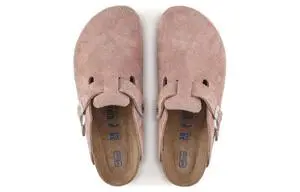 BIRKENSTOCK Boston Soft Footbed Suede Leather Clogs - Pink