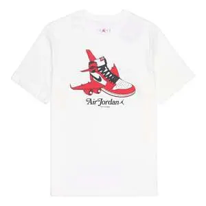 JORDAN Shoe Alphabet Printing Round Neck Short Sleeve White - Default Color