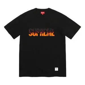 Supreme Fw19 Flame Logo Short Sleeve Tee - Black