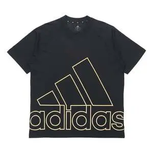 Adidas U Big Logo T Sports Stylish Printing Round Neck Short Sleeve - Black
