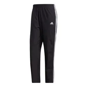 Adidas Side Three Stripes Elastic Waistband Straight Casual Sports Pants Black - Default Colorway