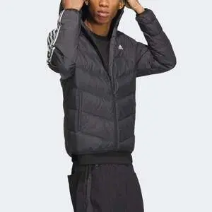 Adidas Neo Padded Down Jacket With Hood And Striped Sleeves