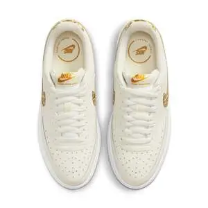 Nike Court Vision Alta Low "phantom Leopard" Sneakers - White/yellow