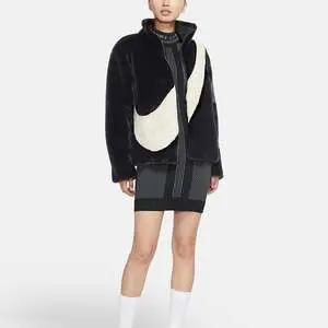 Nike Lambswool Stand Collar Jacket - Black/fossil