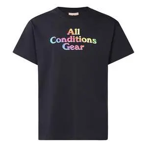 Nike Gradient Multi-color Alphabet Printing Short Sleeve - Black
