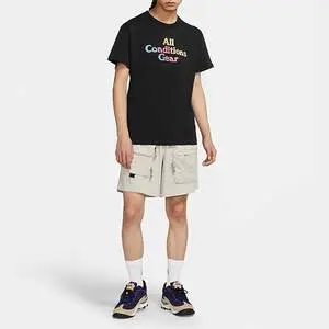 Nike Gradient Multi-color Alphabet Printing Short Sleeve - Black