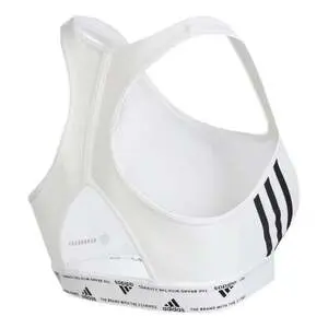 Adidas Powerreact Training Medium Support 3-stripes Bra Asia Sizing 'white Black