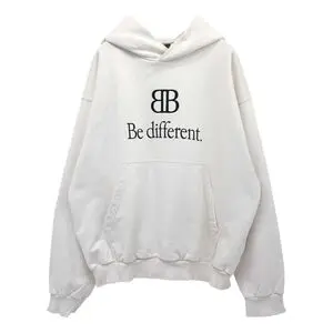 Balenciaga Balenciaga BB Be Different Popover Hoodie Ecru/black