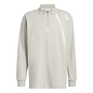 Adidas Originals Rugby Long Sleeve Polo Shirt - Putty Grey