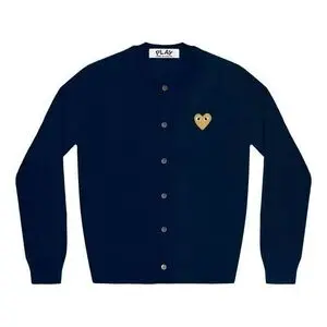 Play Comme Des Garcon COMME Des GARCONS PLAY Cardigan With Gold Emblem Navy