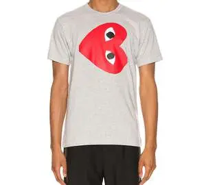 Play Comme Des Garcon Side Heart Logo Tee