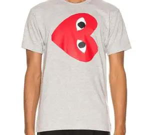 Play Comme Des Garcon Side Heart Logo Tee