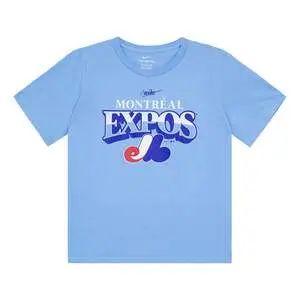 Nike Montreal Expos Cooperstown Collection Rewind Arch T-shirt 'powder - Blue