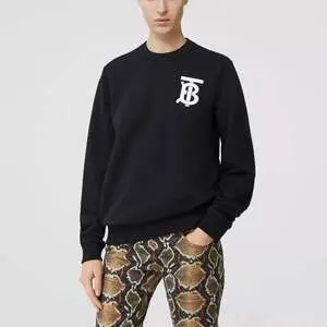 Burberry Round Neck Long Sleeve Pullover - Black