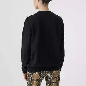 Burberry Round Neck Long Sleeve Pullover - Black