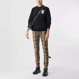 Burberry Round Neck Long Sleeve Pullover - Black