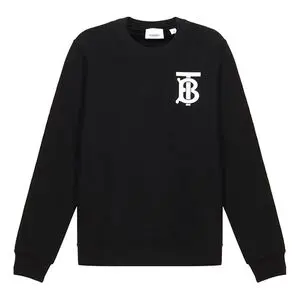Burberry Round Neck Long Sleeve Pullover - Black