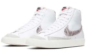 Nike Blazer Mid '77 High Top Sneakers With Snakeskin Detail - White