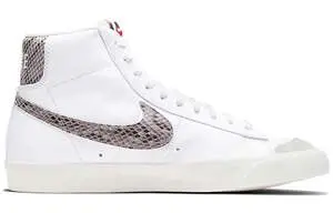 Nike Blazer Mid '77 High Top Sneakers With Snakeskin Detail - White