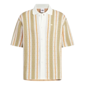 Adidas Resort Crochet Polo Knit 'beige White - Beige/white
