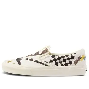 VANS Moma X Classic Slip-on "vasily Kandinsky's Orange" Graphic Printed Slip-on Sneakers - White
