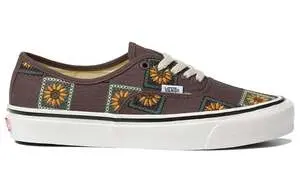 VANS Authentic 44 Low Top Sneakers With Embroidered Sunflower Detail - Brown