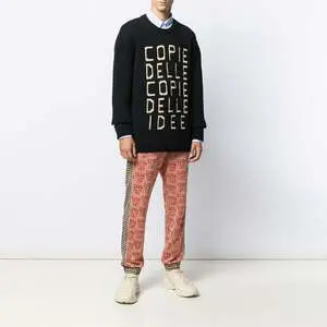 Gucci Houndstooth Cat Print Track Pants - Orange