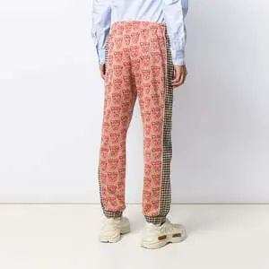 Gucci Houndstooth Cat Print Track Pants - Orange
