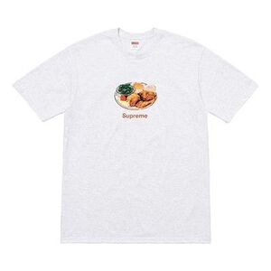 Supreme Ss18 Chicken Dinner Tee Ash Printing Short Sleeve Gray - Grey