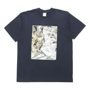 Supreme Money Printing Short Sleeve Navy - Blue