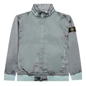 Stone Island Waffen Patch Foldable Hooded Zip Up Jacket - Sky Blue