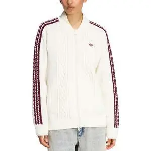 Adidas Archive Knit Track Top - Off White/red