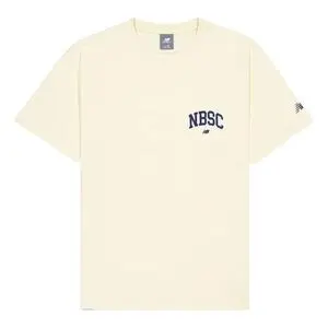 NEW BALANCE Small Nbsc Graphic T-shirt Asia Sizing 'beige Navy - Beige/navy