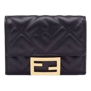 Fendi Fendi Micro Trifold Baguette Wallet Black