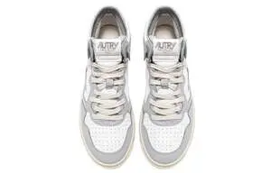 AUTRY Medalist Mid Leather Sneakers - White/grey