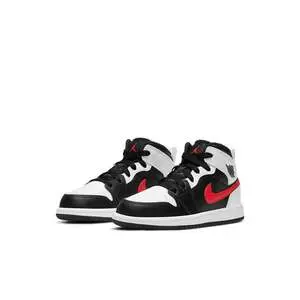 JORDAN 1 Mid Sneakers - Black/chile Red/white