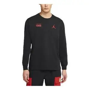 JORDAN Air Loose Round Neck Long Sleeve T-shirt - Black