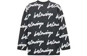 Balenciaga 3d Scribble Crewneck Cotton Knit
