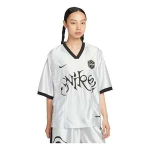 Nike Short-sleeved Relaxed Fit Knit Jersey - Metallic Silver