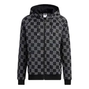 Adidas Monogrammed Zip-up Hoodie - Black/grey