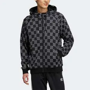 Adidas Monogrammed Zip-up Hoodie - Black/grey