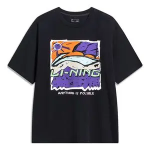 LI-NING Anything Is Possible Cartoon Graphic T-shirt 'black - Black/multi-color