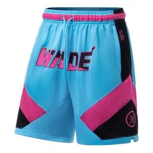 LI-NING Way Of Wade Graphic Basketball Shorts - Blue/pink/black