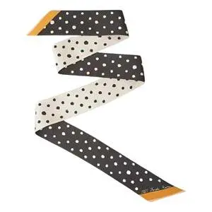 Fendi Ss26 Wrappy Falena Dots Silk Scarf 'black White - Black/white