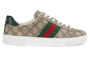 Gucci Ace Sneaker With Web Gg Supreme - Beige/ebony