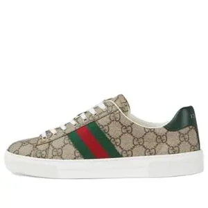 Gucci Ace Sneaker With Web Gg Supreme - Beige/ebony