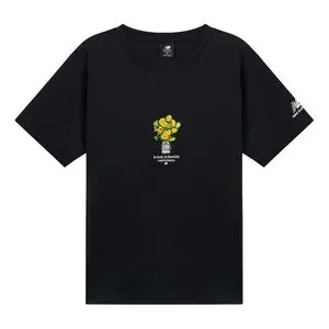 NEW BALANCE Naijel Series Flowers Printing Sports Round Neck Short Sleeve T-shirt - Black